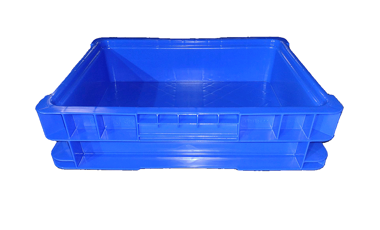 New Schaefer 15" x 12" x 4" Blue Hand Tote Reinforced Bottom | HPJ ...