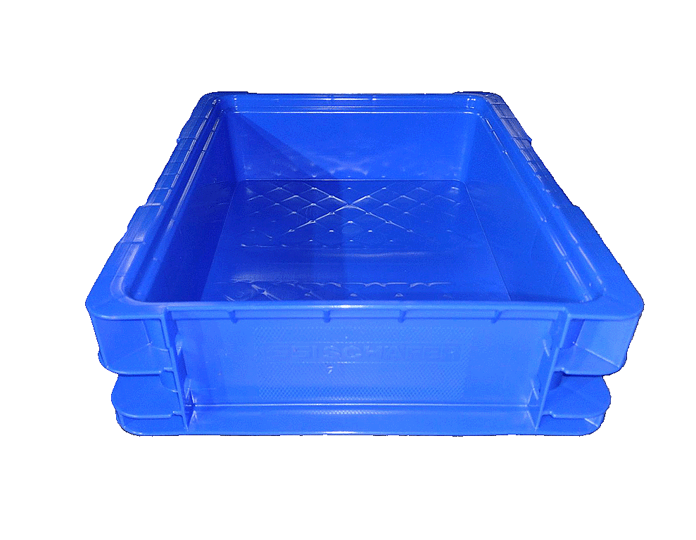 New Schaefer 15" x 12" x 4" Blue Hand Tote Reinforced Bottom | HPJ ...