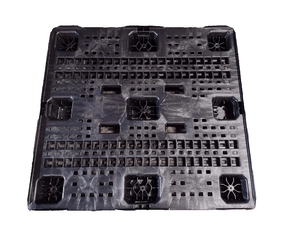 New Monoflo 45" x 48" x 6" Black SF 9 Leg Pallet | HPJ Industries, Inc.