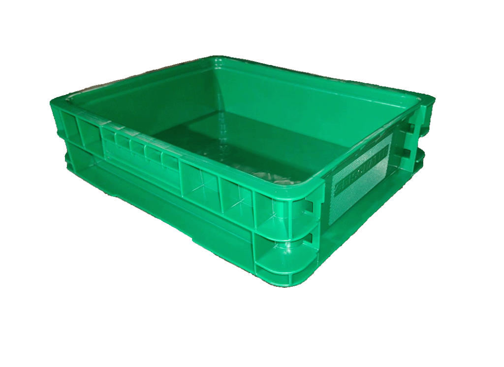 New Schaefer 15" x 12" x 4" Green Hand Tote Reinforced Bottom | HPJ ...
