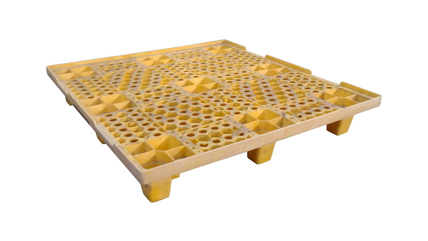 Used HPJ Industries 45" x 48" Yellow Structural Foam 18-Leg Pallet ...