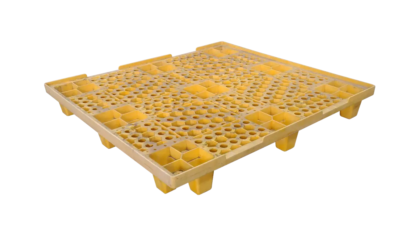 Used HPJ Industries 45" x 48" Yellow Structural Foam 18-Leg Pallet ...